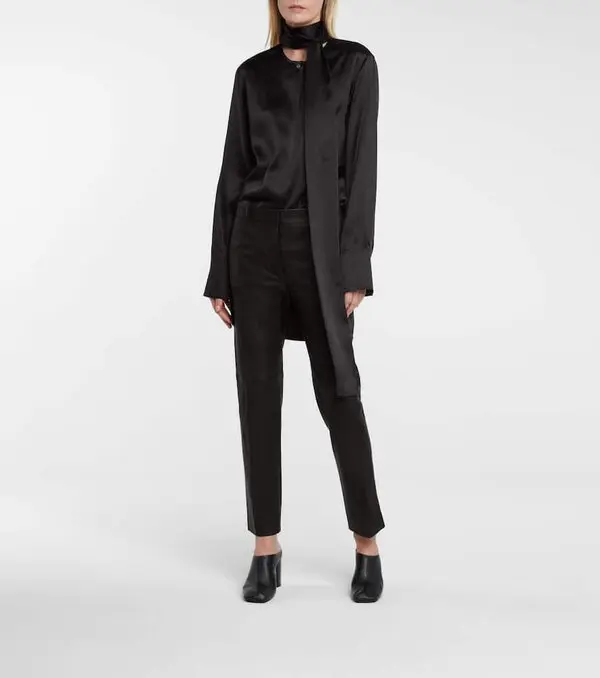 JOSEPH Coleman Mid-rise Leather Pants - Black