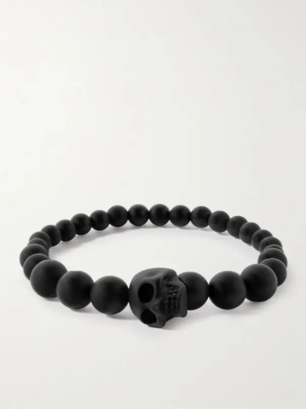 Alexander McQueen Resin Bead Bracelet - Black