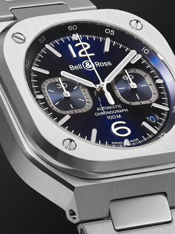 BELL & ROSS Br 05 Automatic Chronograph Stainless Steel Watch - Blue