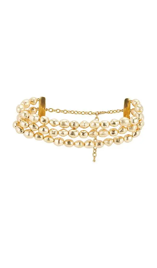 Cult Gaia Nora Choker - Gold Foil Wood