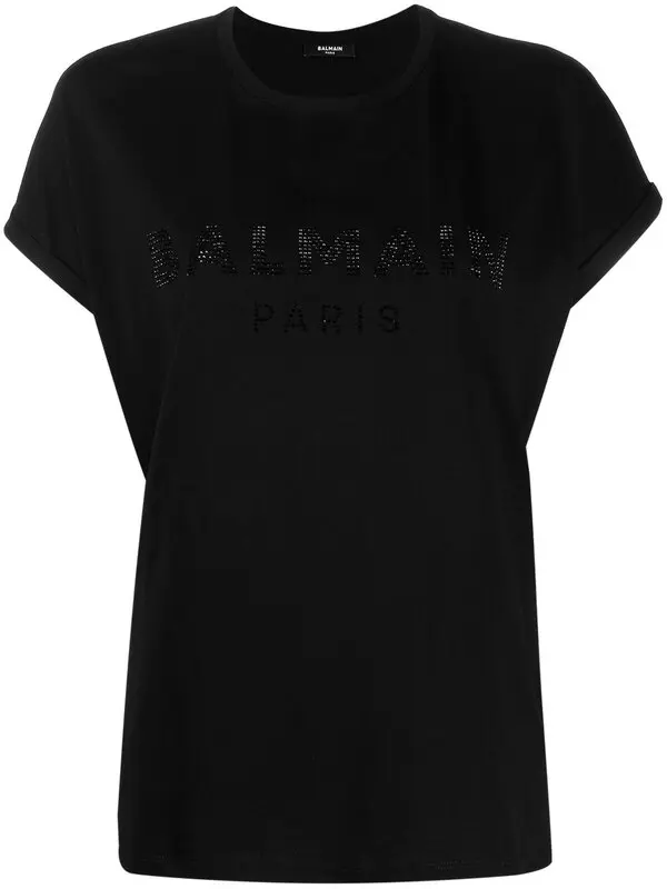 Balmain Embellished Logo T-shirt - Black