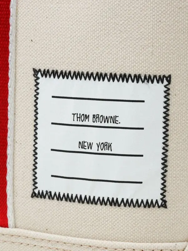 Thom Browne Double Face Canvas Small Tool Tote - White
