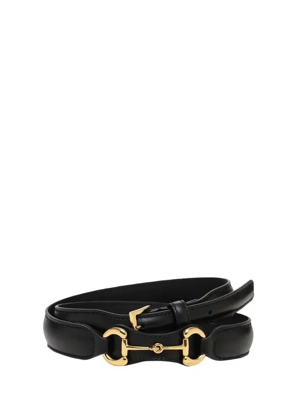 Gucci 2.3cm Horsebit Leather Belt
