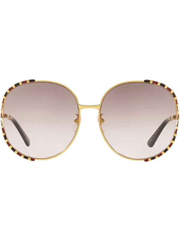 Gucci Gg0595s Round-frame Sunglasses - Yellow
