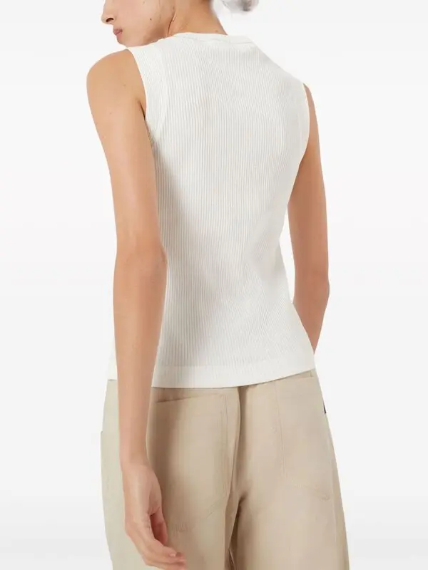 Brunello Cucinelli Ribbed Cotton Tank Top - White