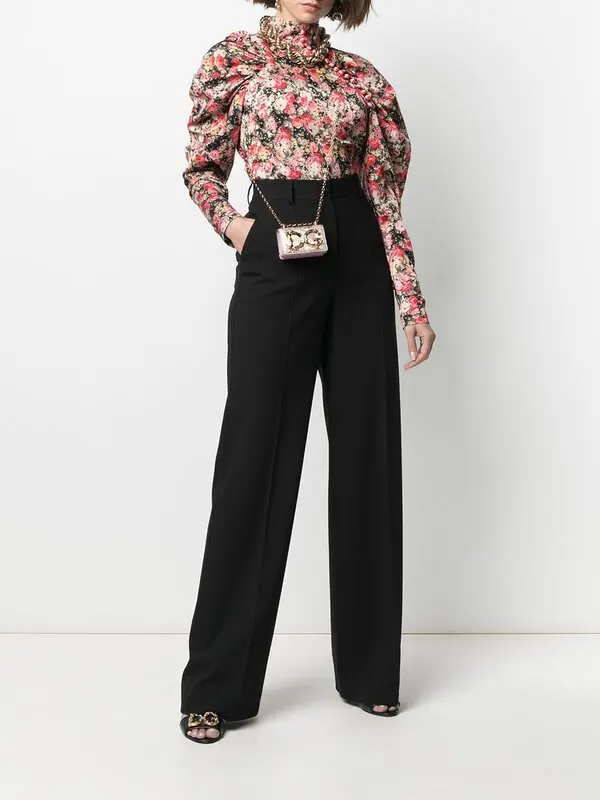 Dolce & Gabbana High-waisted Wide-leg Trousers - Black