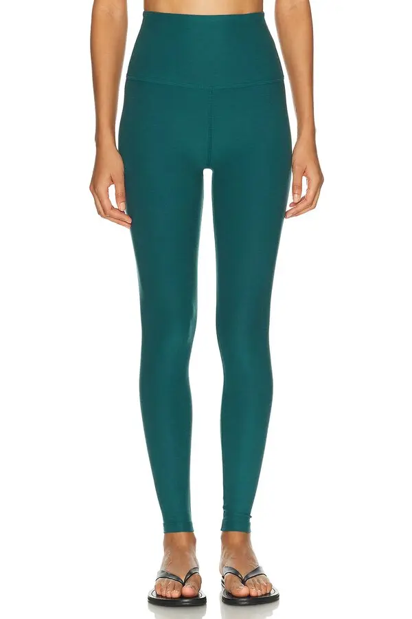 Beyond Yoga Spacedye Caught In The Midi High Waisted Legging In Teal - Teal Sea Heather