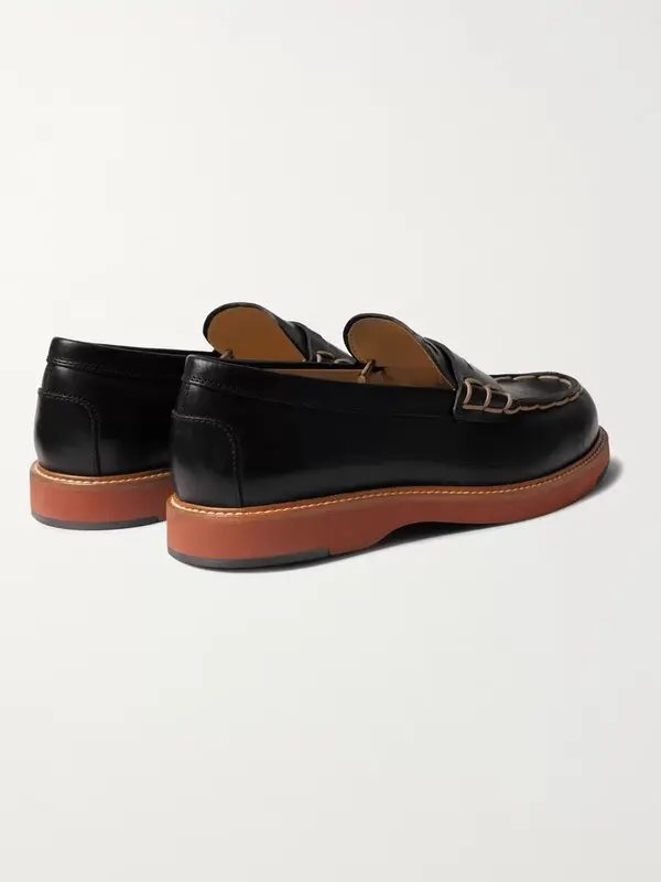 TOD'S Contrast-stitched Leather Loafers