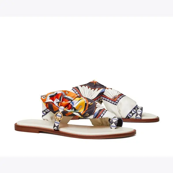Tory Burch Selby Scarf Sandal In Rose Des Vents/ Rose Des Vents