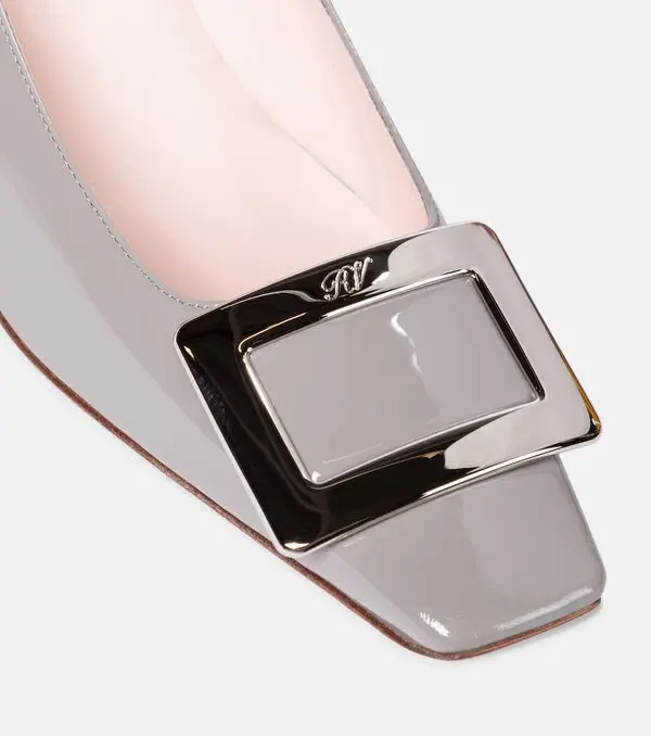 ROGER VIVIER Belle Vivier 45 Patent Leather Pumps - Grey