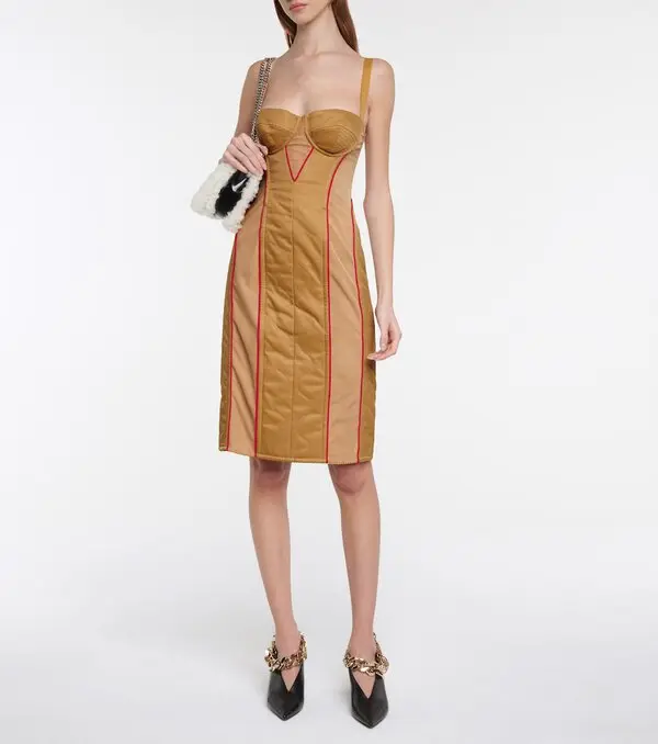 burberry corset dress Burberry Mesh-Trimmed Corset Dress In Beige - 30% Off