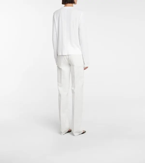 THE ROW Shermann Cotton-jersey Top - White