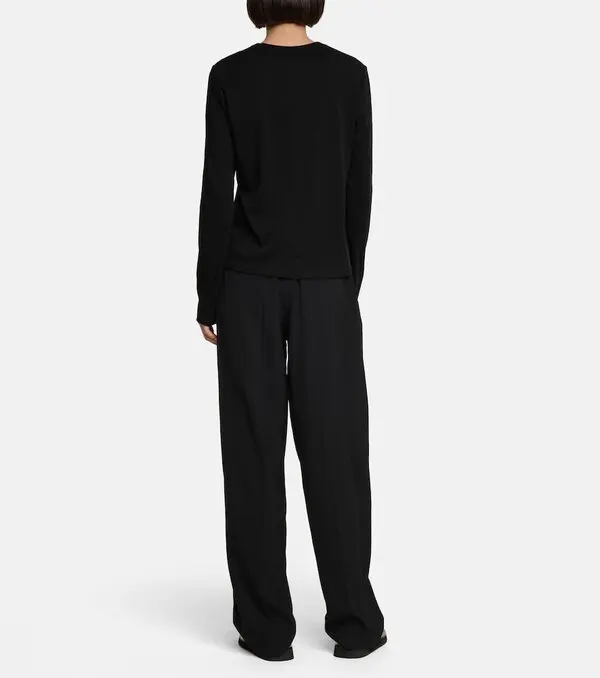 THE ROW Sherman Cotton Jersey Top - Black