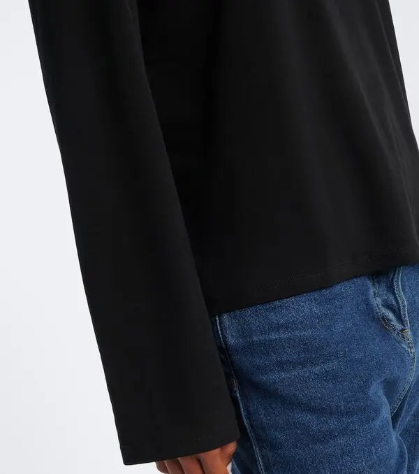 THE ROW Sherman Cotton Jersey Top - Black
