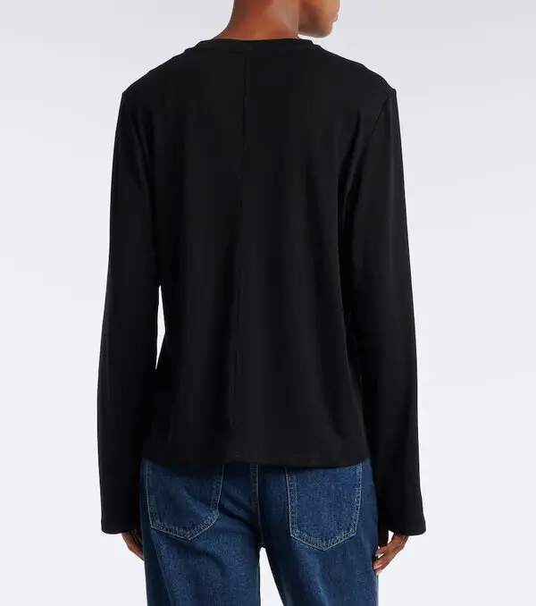 THE ROW Sherman Cotton Jersey Top - Black