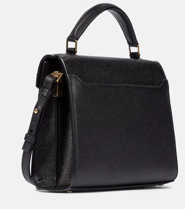 Saint Laurent Cassandra Mini Leather Shoulder Bag - Black