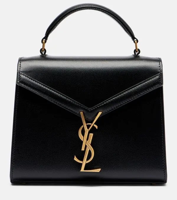 Saint Laurent Cassandra Mini Leather Shoulder Bag - Black