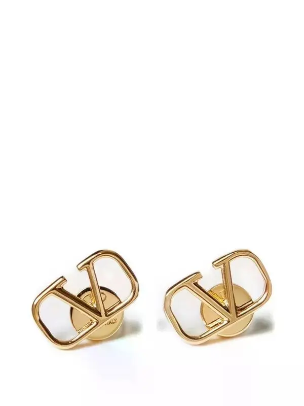 Valentino Garavani Vlogo Signature Metal Stud Earrings - Gold