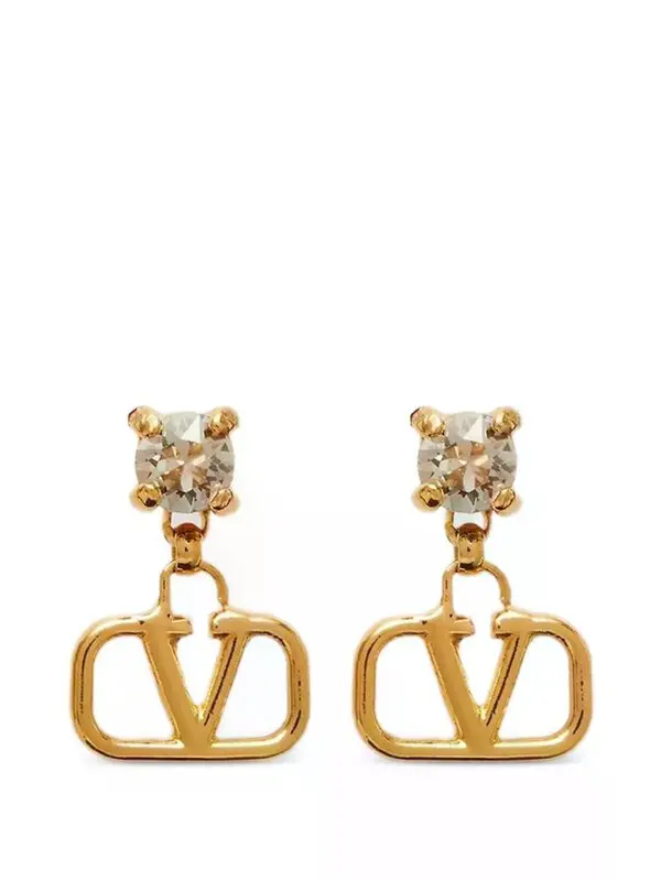 Valentino Garavani Vlogo Signature Crystal-embellished Earrings - Gold
