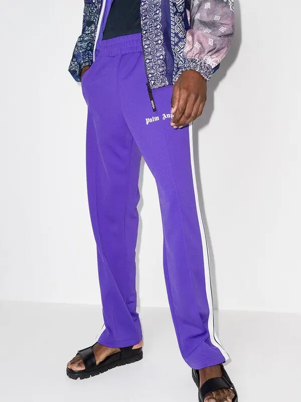 Palm Angels Side Panel Logo Track Pants - Purple