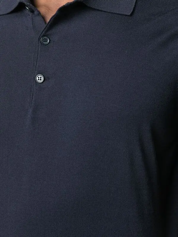 Brunello Cucinelli Fine Knit Short-sleeved Polo Shirt - Blue