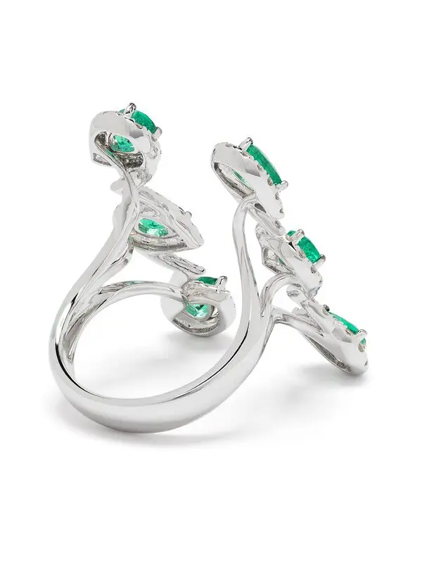 STEFERE 18kt White Gold Diamond And Emerald Ring