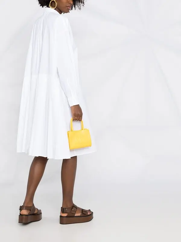 pleated back shirt dress Mulvari Solid Pleated Back Shirt Dress