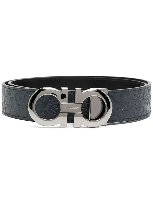 FERRAGAMO Reversible Gancini Buckle Belt - Blue