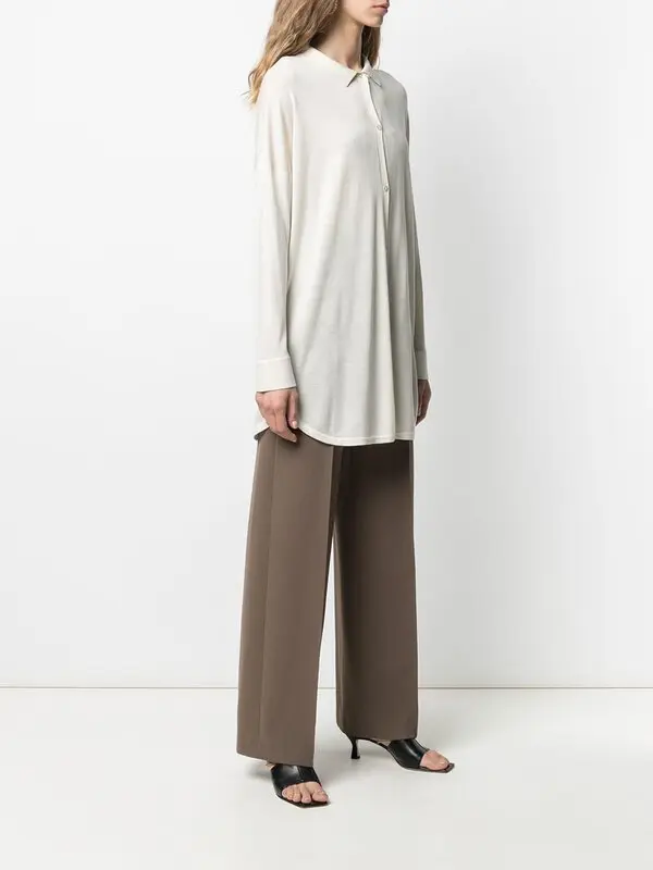 N.peal Longline Silk-cashmere Blend Shirt