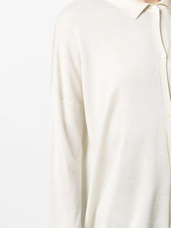 N.peal Longline Silk-cashmere Blend Shirt