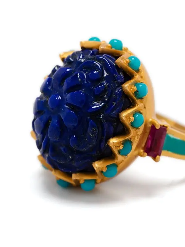 AKANSHA SETHI Lapis Flower Ring