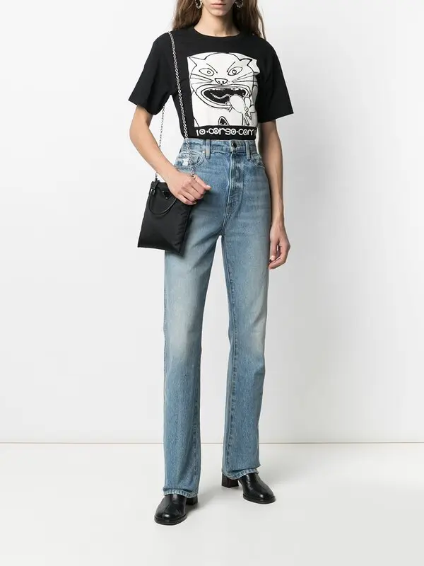 10 CORSO COMO Cat-print Cotton T-shirt
