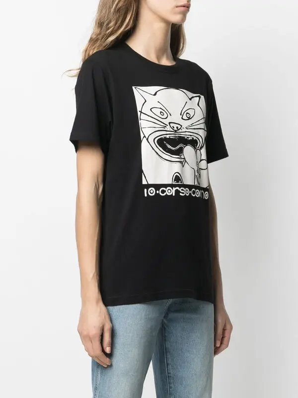 10 CORSO COMO Cat-print Cotton T-shirt