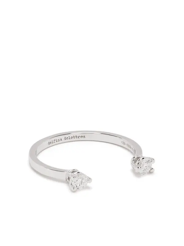 Delfina Delettrez 18kt White Gold Diamond Dots Ring