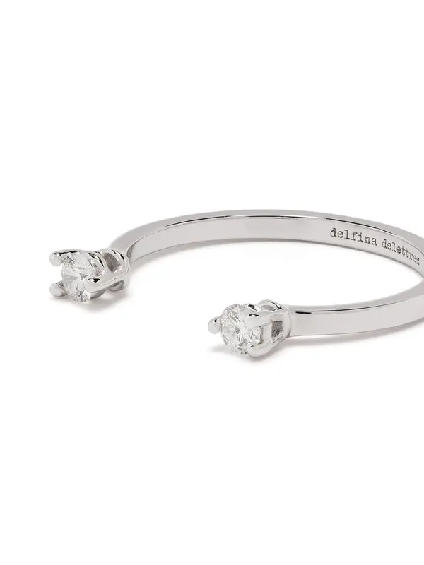 Delfina Delettrez 18kt White Gold Diamond Dots Ring
