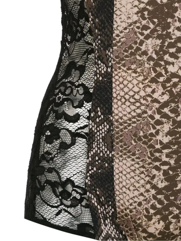 AMIR SLAMA Printed Lace Swimsuit