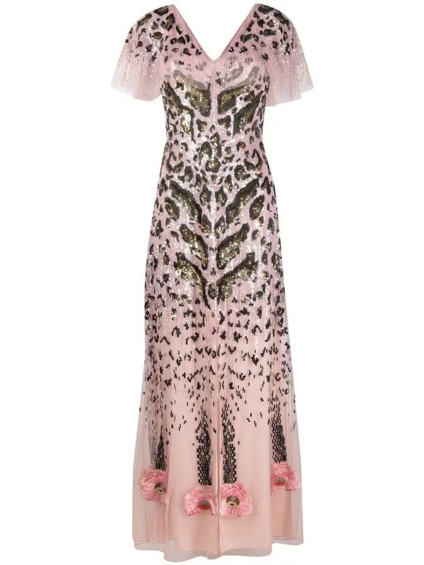Temperley London Candy Sequin Long Dress In Pink - 68% Off | Editorialist