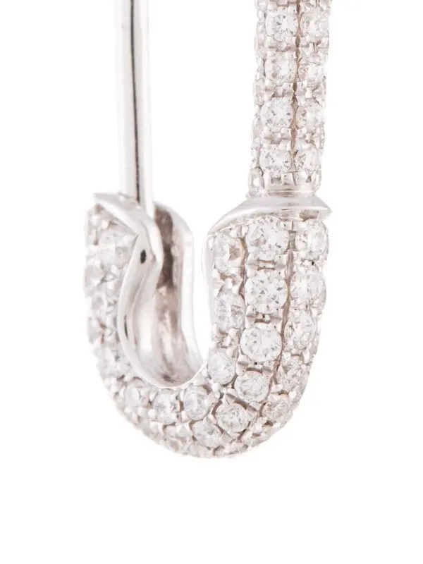 ANITA KO 18k White Gold Safety Pin Diamond Earring