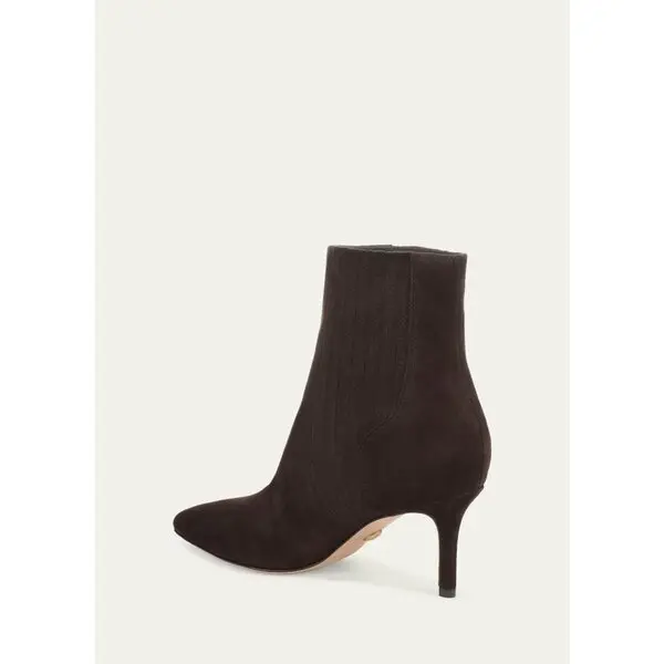 Veronica Beard Lisa Suede Ankle Booties - Espresso