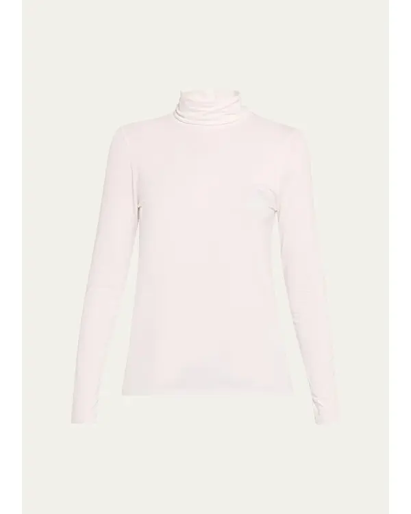 Majestic Filatures Viscose Jersey Turtleneck - Blanc