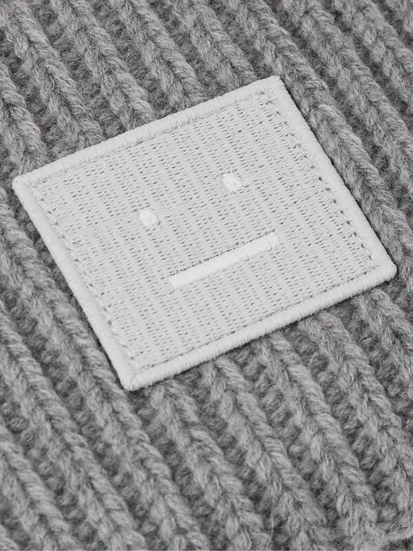 Acne Studios Logo-appliquéd Ribbed Wool Beanie