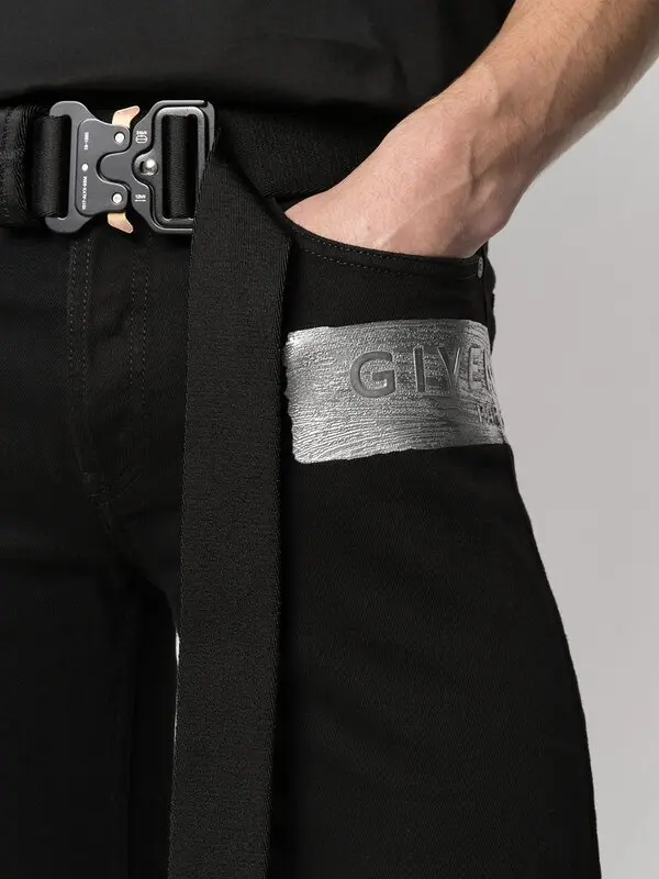 Givenchy Logo Brushstroke Slim Jeans - Black