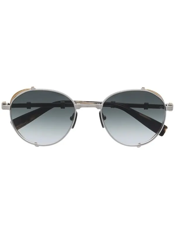 Balmain X Akoni Round Frame Sunglasses - Silver