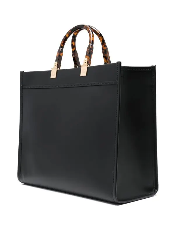 Fendi Sunshine Logo-debossed Tote - Black