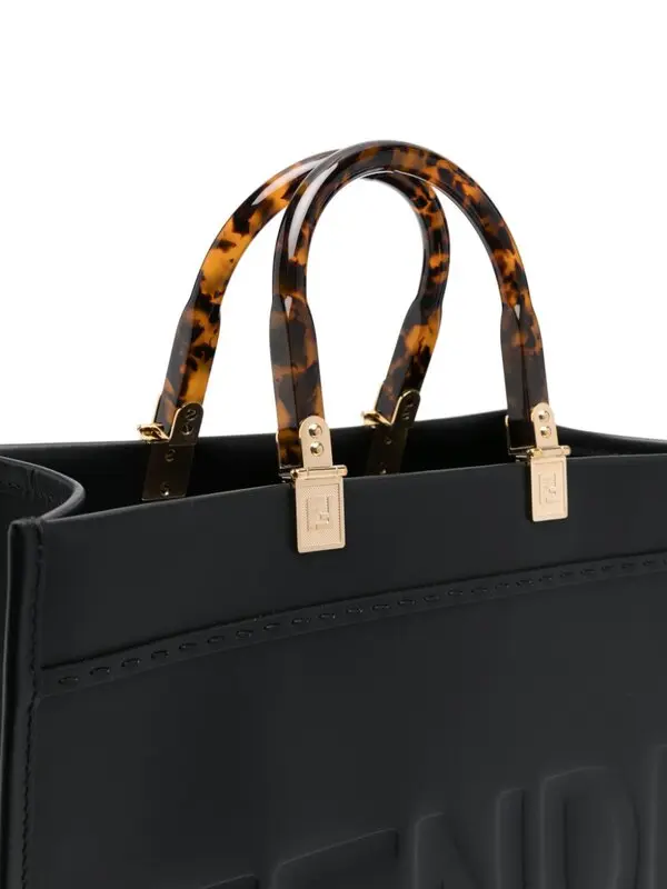 Fendi Sunshine Logo-debossed Tote - Black