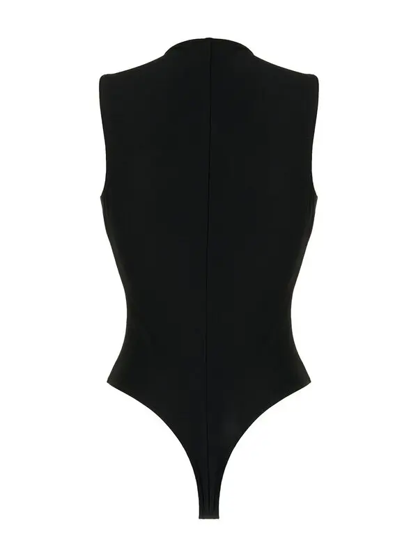 FLEUR DU MAL Margo Lace-trim Deep V-neck Bodysuit