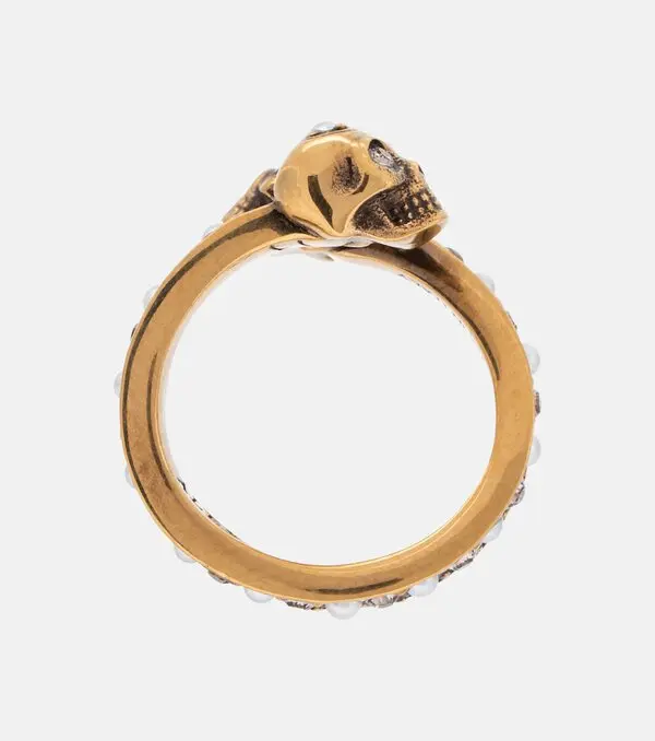 Alexander McQueen Embellished Brass Ring
