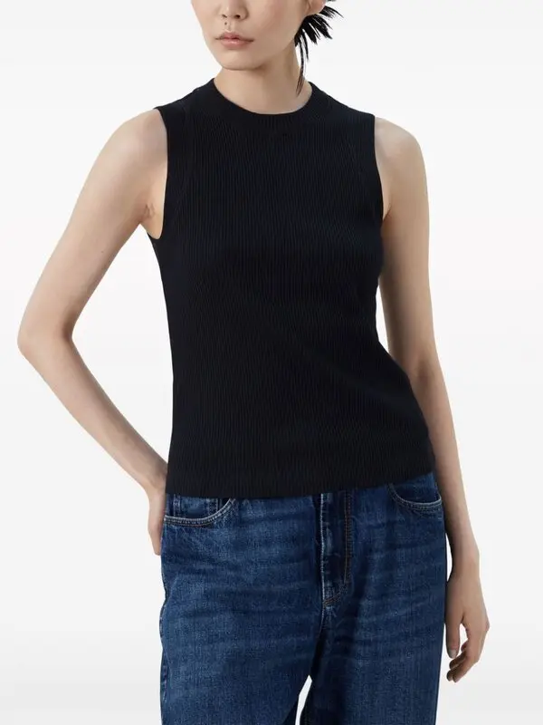 Brunello Cucinelli Contrast-stitch Tank - Black