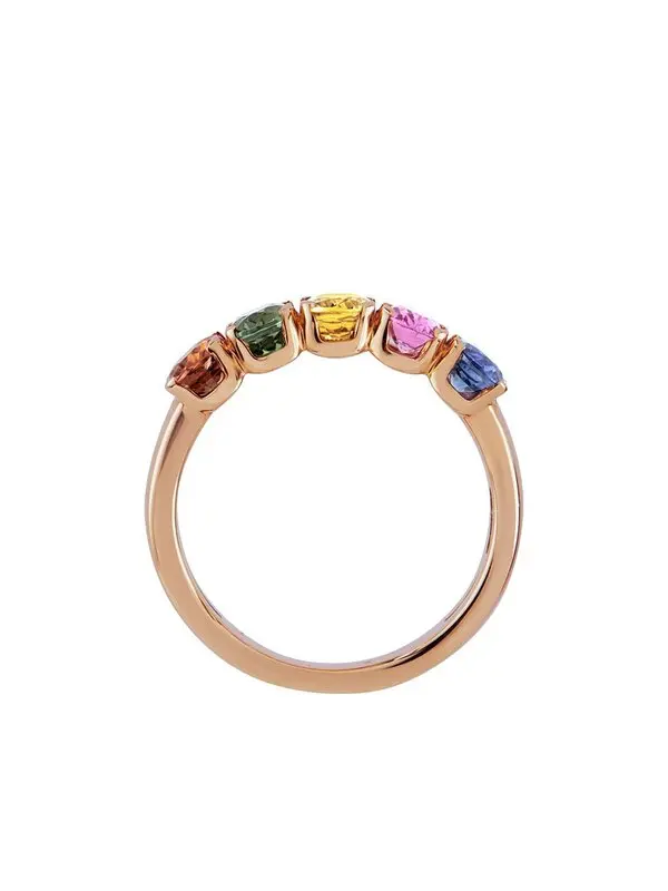 PRAGNELL 18kt Rose Gold Rainbow Sapphire Ring
