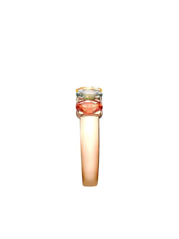PRAGNELL 18kt Rose Gold Rainbow Sapphire Ring